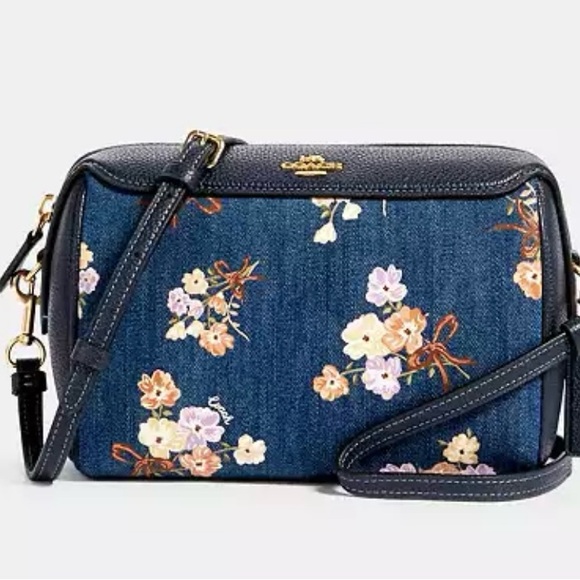 Coach | Bags | Coach Bennett Denim Crossbody With Painted Floral Box ...
